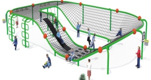 Outdoor rope climbing playground equipment