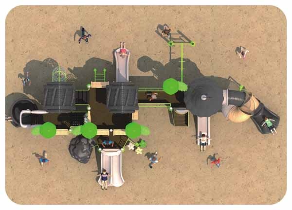 Outdoor Jungle Gym with slide Playground