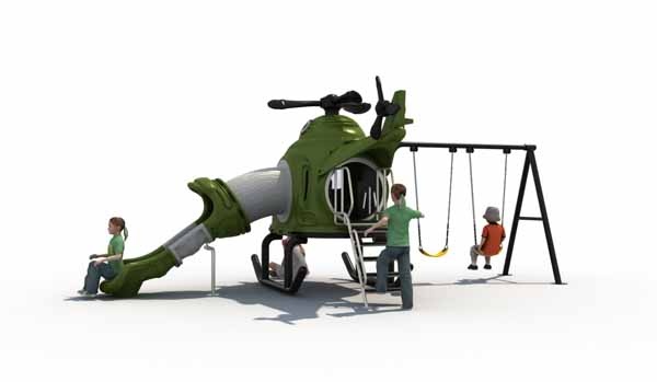 Outdoor Helicopter Theme Playground Role Play with Swingset Outdoor Helicopter Theme Playground Role Play with Swingset